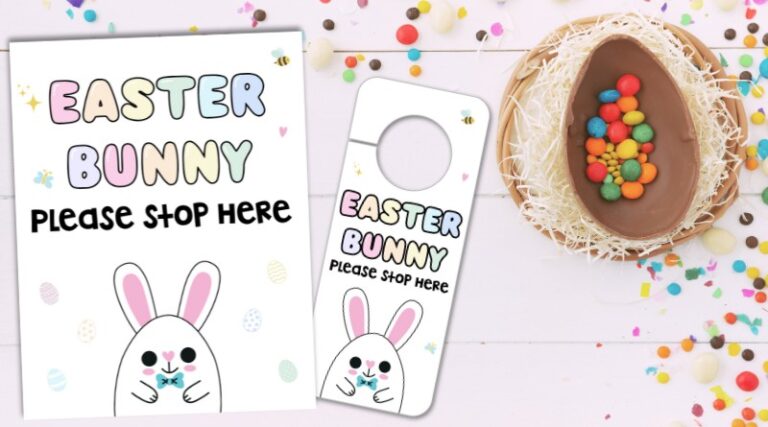 6 Adorable Free Printable Easter Bunny “Please Stop Here” Signs ...