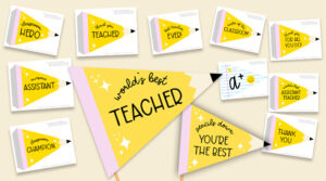 14 Free Printable Teacher Appreciation Flags - Cute Pencil - Lovely Planner