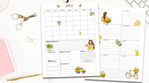 Free Printable Planner Pages for Summer - Lemon theme - Lovely Planner