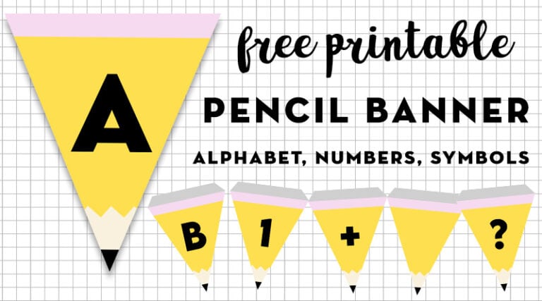 Free Printable Pencil Alphabet Banner Letters - Lovely Planner