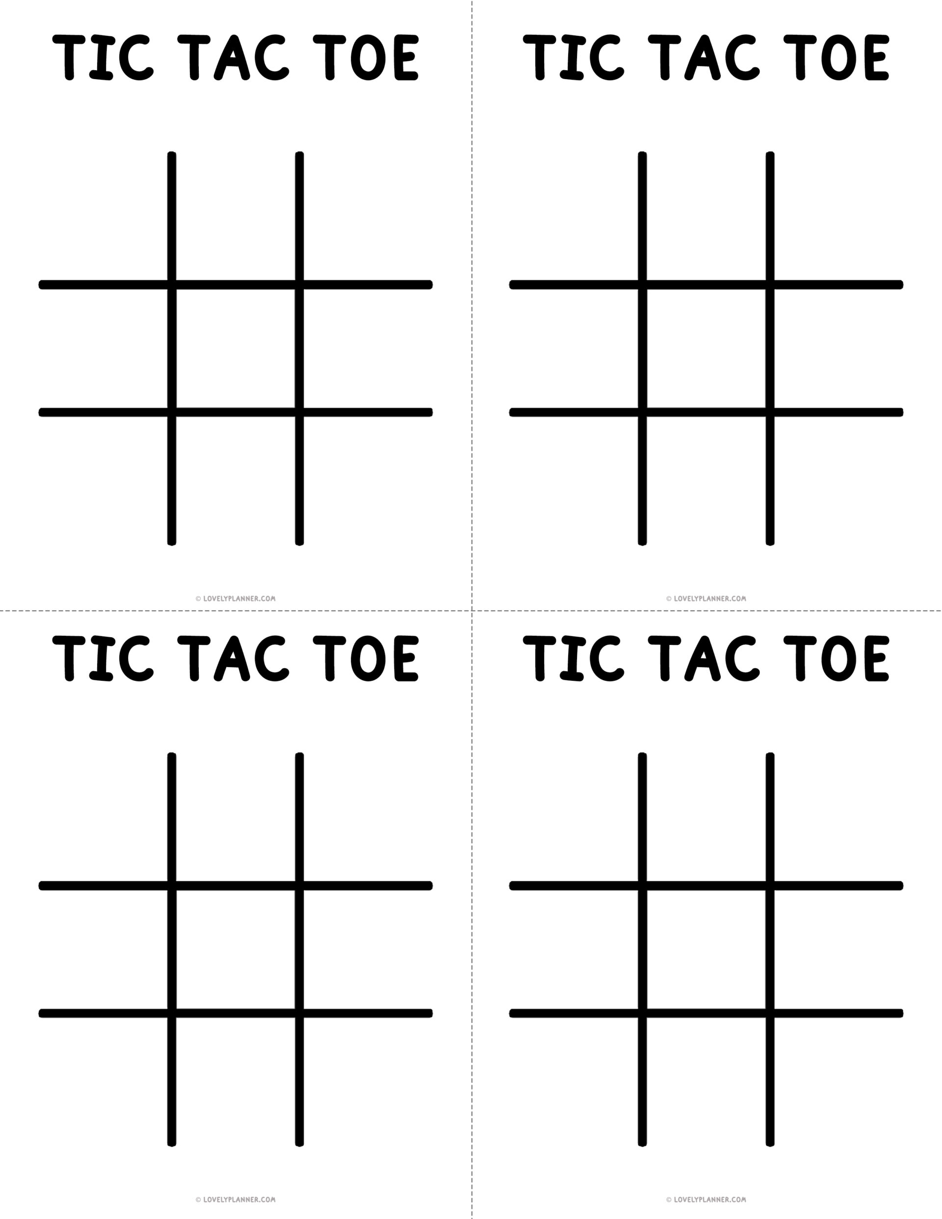 Free Printable Tic Tac Toe Game - Lovely Planner