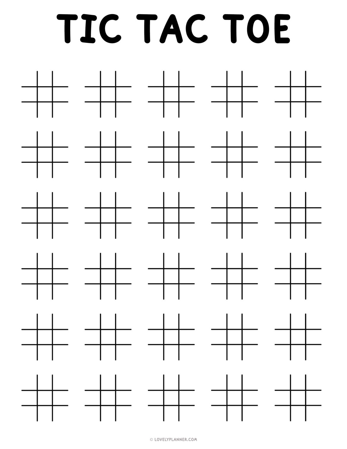 Free Printable Tic Tac Toe Game - Lovely Planner