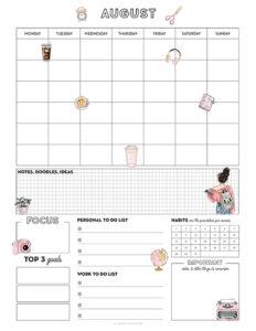 Free Printable Planner Pages - Back to School Girl - Lovely Planner