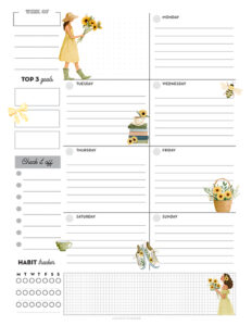 Free Printable Sunflower Planner Pack - Lovely Planner