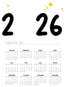 Free Printable 2026 Handprint Calendar - Lovely Planner