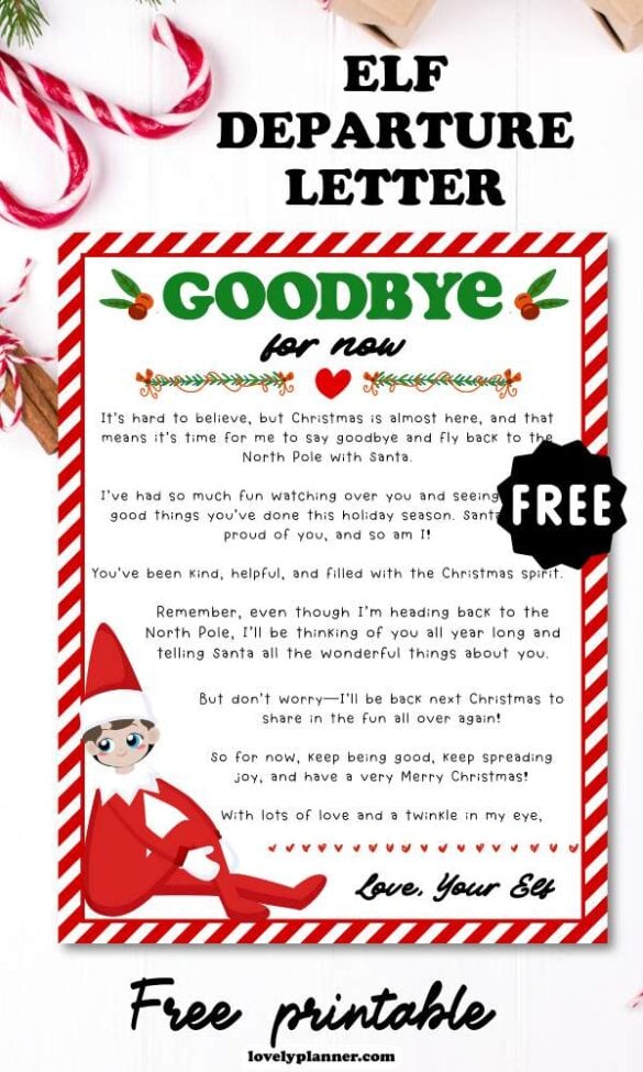 Free Printable Elf Letters Set – Arrival, Return & Goodbye from Your ...