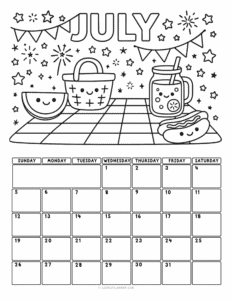 Free Printable 2026 Coloring Calendar for Kids (13 PAGES) - Lovely Planner