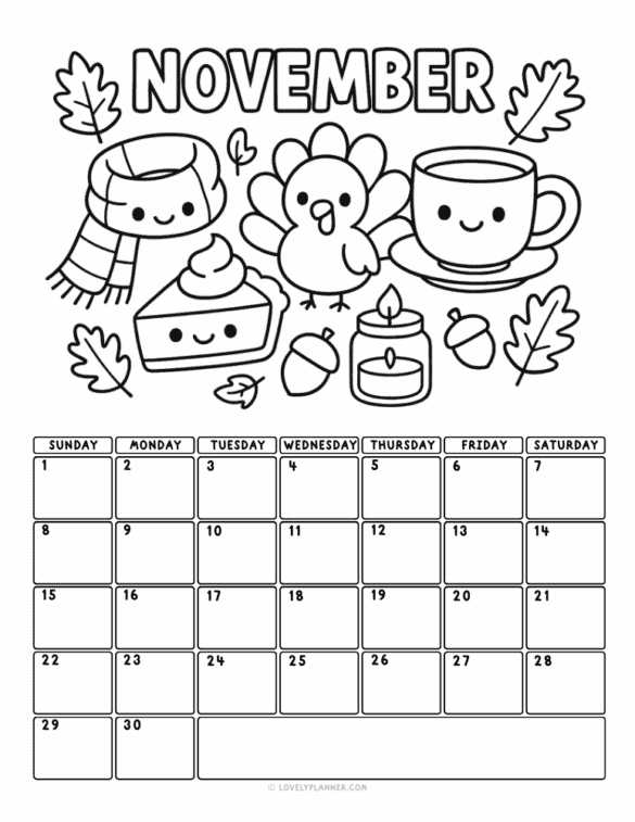 Free Printable 2026 Coloring Calendar for Kids (13 PAGES) - Lovely Planner