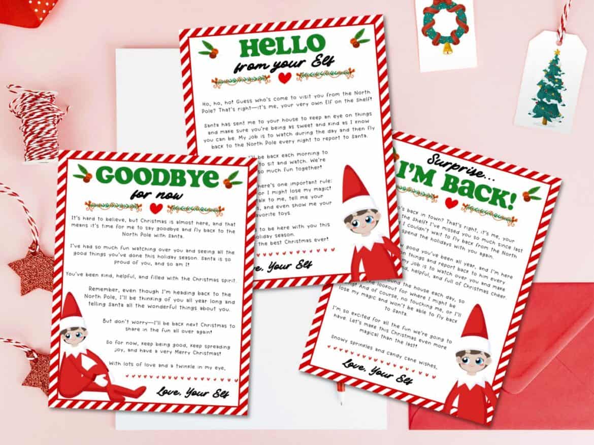 Free Printable Elf Letters Set – Arrival, Return & Goodbye from Your ...