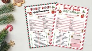 Free Printable Secret Santa Questionnaires: 10 Fun Christmas Gift ...