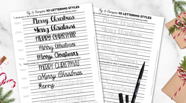 Free Printable Merry Christmas Lettering Practice Worksheet - Lovely ...