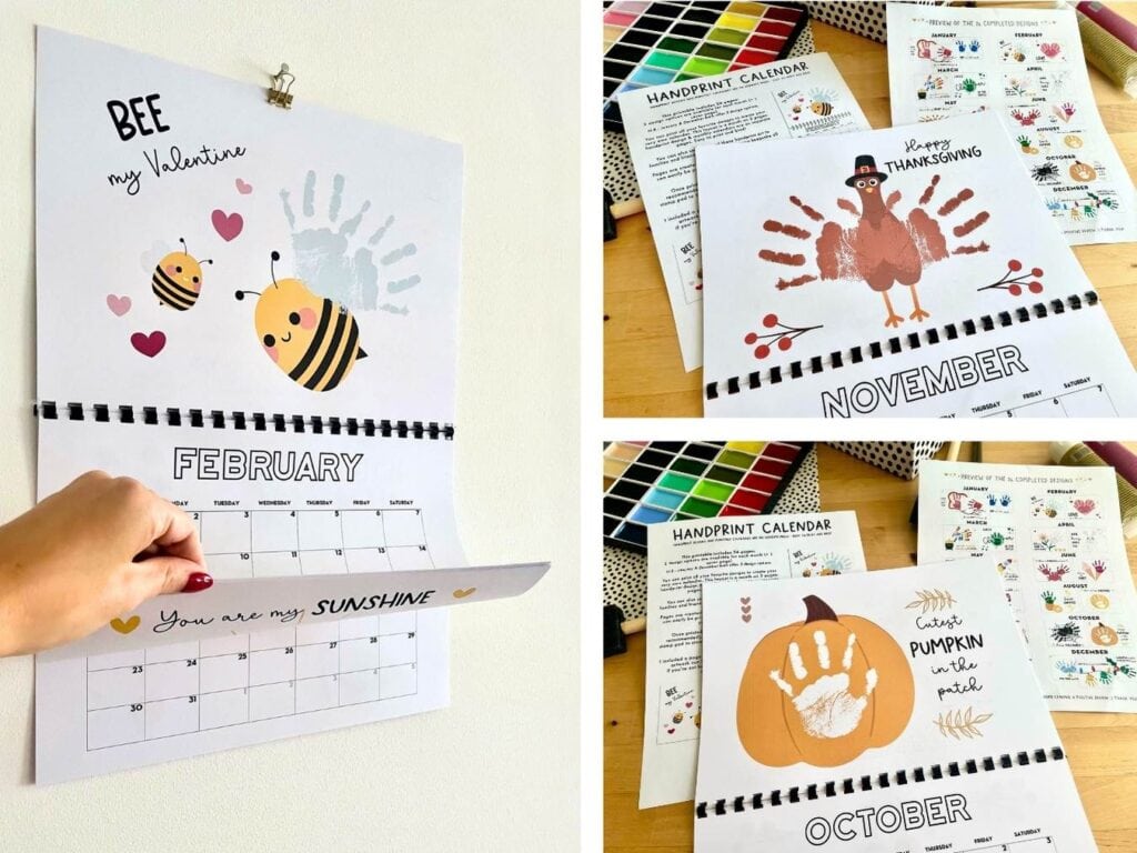 Printable Handprint Calendar - Lovely Planner