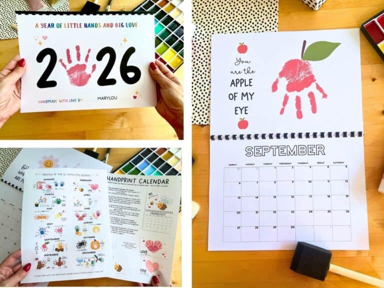 Printable 2026 Handprint Calendar - Lovely Planner
