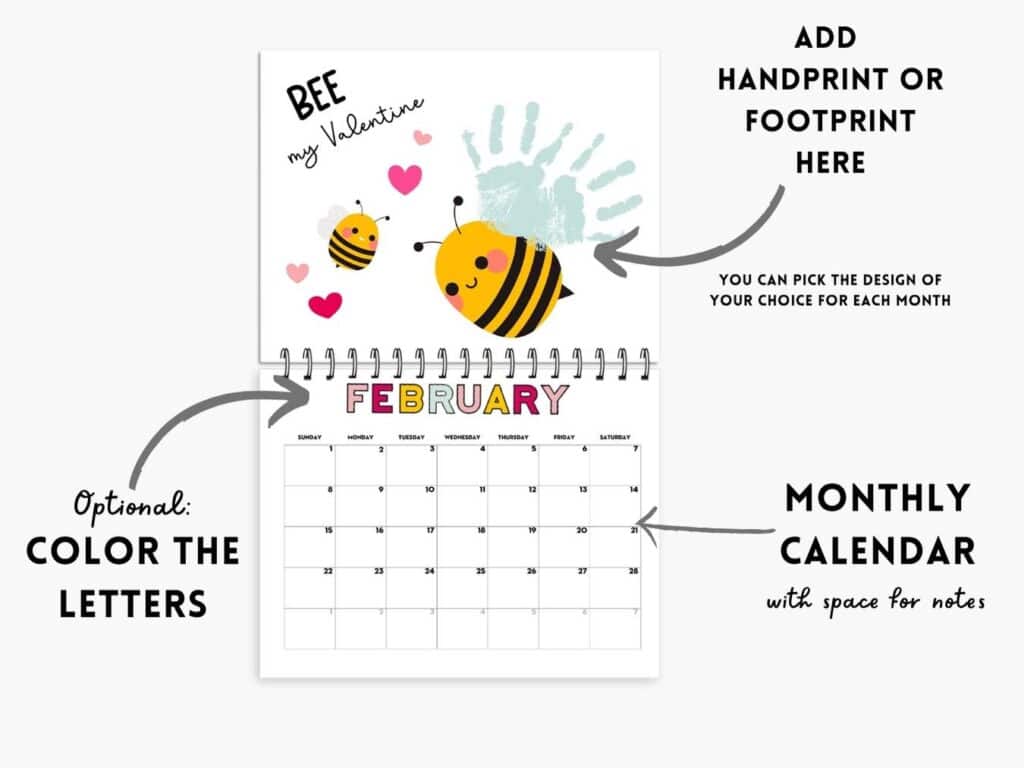 Printable Handprint Calendar - Lovely Planner