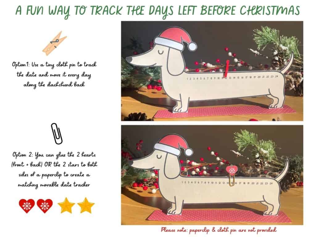 Free Printable 3D Dachshund Advent Calendar - Cute DIY Christmas ...