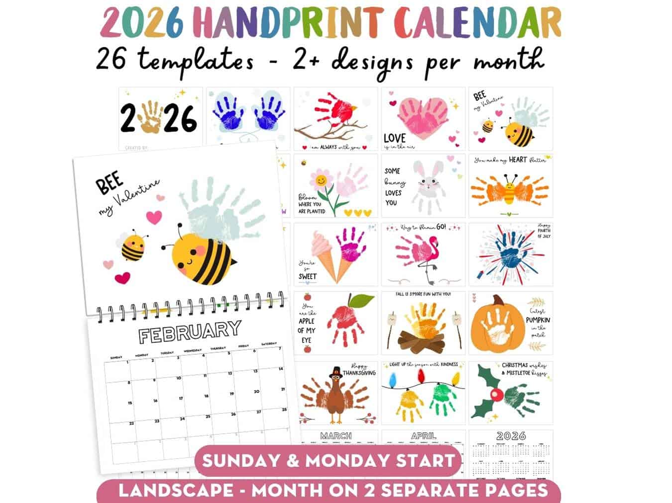 Printable Handprint Calendar - Lovely Planner