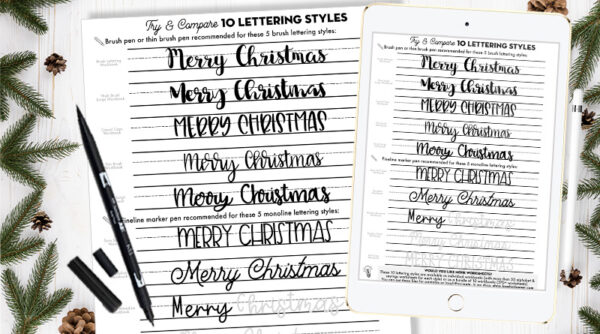 Free Printable Merry Christmas Lettering Practice Worksheet - Lovely ...