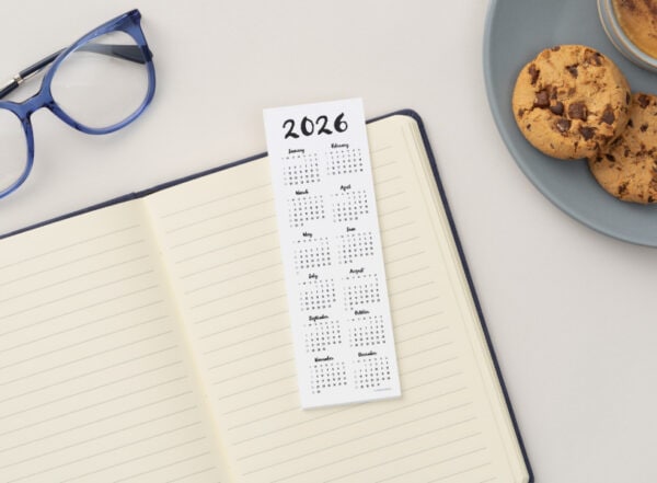 Free Printable 2026 Bookmark Calendar (Sunday & Monday Start) - Lovely ...