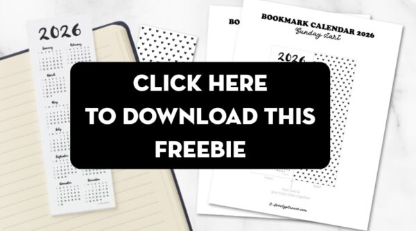 Free Printable 2026 Bookmark Calendar (Sunday & Monday Start) - Lovely ...