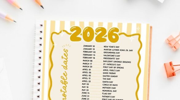 2026 Holidays & Important Dates Printable Sheet – 4 Cute Designs ...