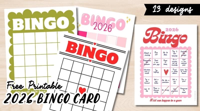 13 Free Printable 2026 Bingo Cards (Vision Board) - Lovely Planner