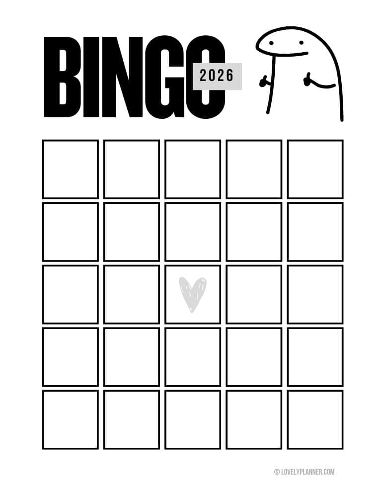 13 Free Printable 2026 Bingo Cards (Vision Board) - Lovely Planner