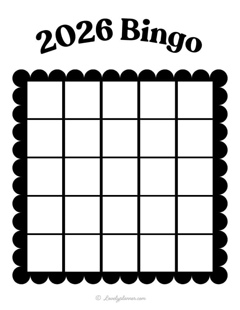 13 Free Printable 2026 Bingo Cards (Vision Board) - Lovely Planner