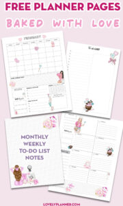 Free February Planner Pages: Baked with Love - Lovely Planner