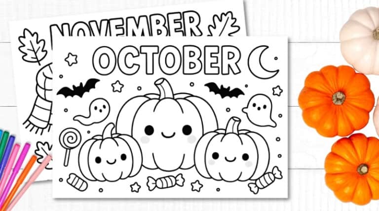12 Free Printable Monthly Coloring Pages: A Year of Coloring - Lovely ...
