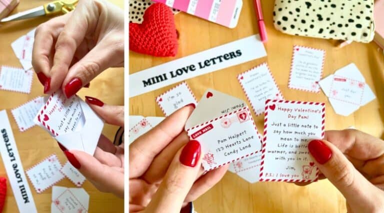 Free Printable Mini Valentine’s Day Love Letters & Envelopes - Lovely ...