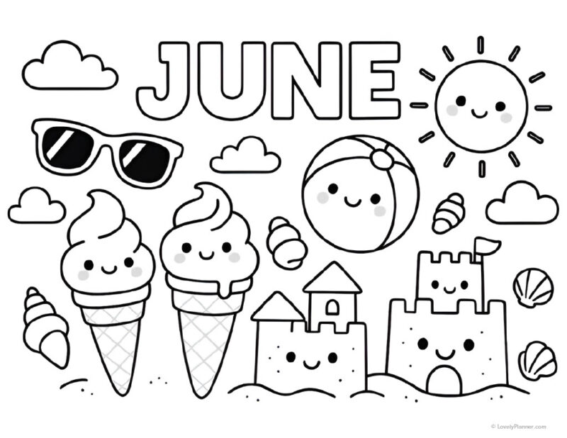 12 Free Printable Monthly Coloring Pages: A Year of Coloring - Lovely ...