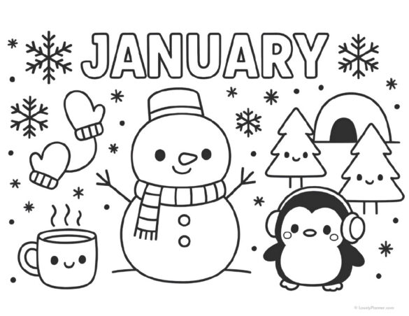12 Free Printable Monthly Coloring Pages: A Year of Coloring - Lovely ...