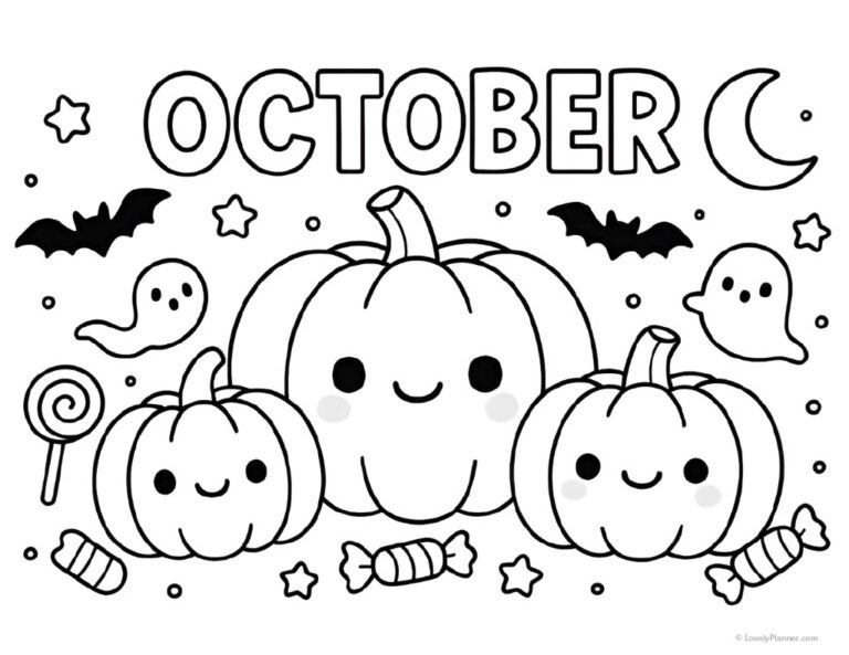 12 Free Printable Monthly Coloring Pages: A Year of Coloring - Lovely ...