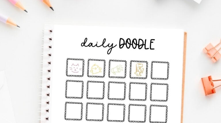 Free Doodle a Day Template for Your Bullet Journal + Planner - Lovely ...
