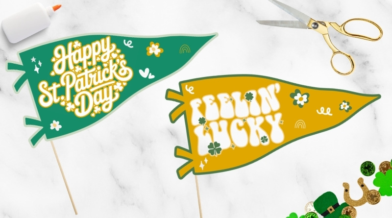 Free Printable St. Patrick’s Day Flags (Easy DIY Party Decor) - Lovely ...
